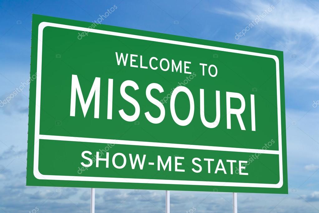 Welcome to Missouri state road sign — Stock Photo © alexlmx #103281732