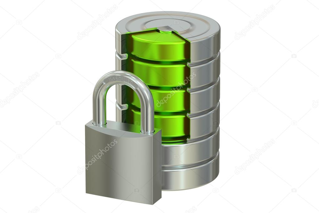 Database and computer data security concept, 3D rendering — Stock Photo ...