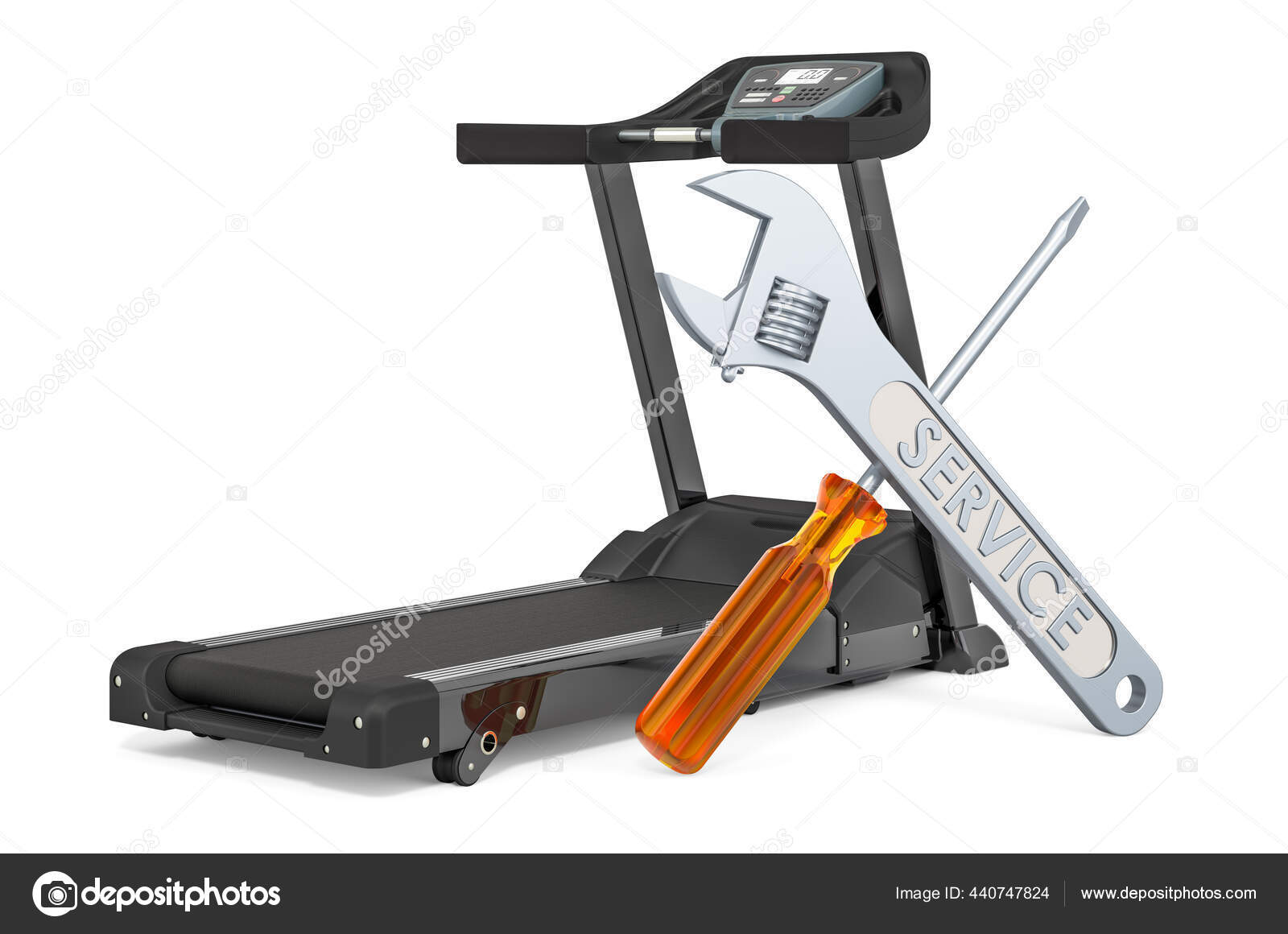 Service Repair Treadmill Rendering Isolated White Background Stock ...