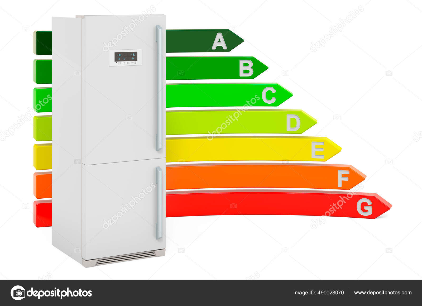 Refrigerator Energy Efficiency Chart Rendering Isolated White ...