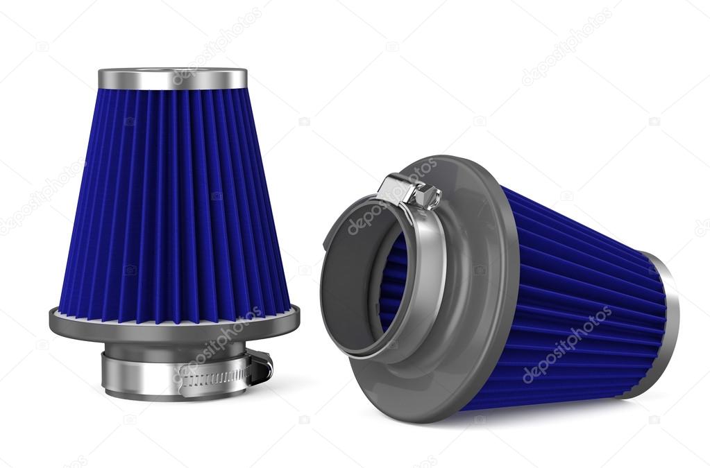 Blue air filter for car Stock Photo by ©alexlmx 69344949