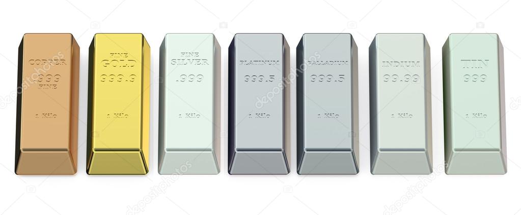 Set of metallic ingots — Stock Photo © alexlmx #79295788