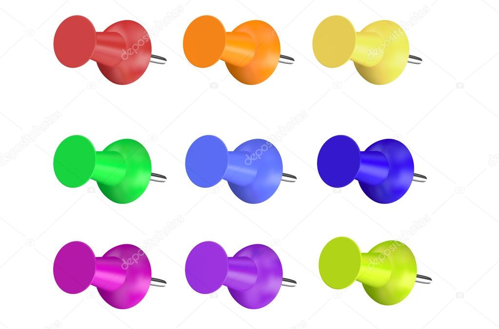 Color Push Pins — Stock Photo © alexlmx #79877154