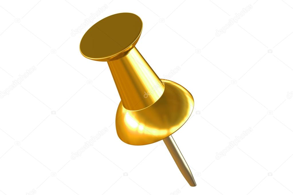 Gold push pin closeup — Stock Photo © alexlmx #85384470