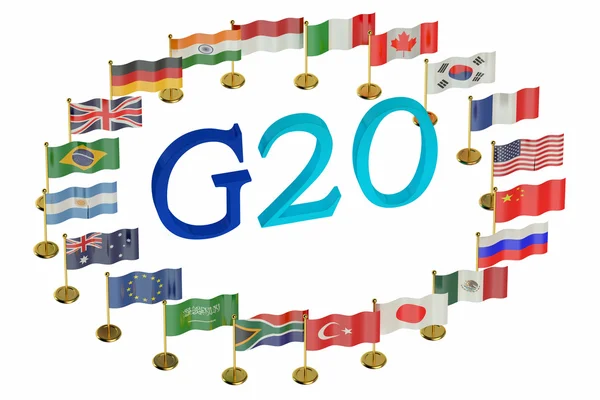 G20 from puzzles concept, 3D rendering Stock Photo by ©alexlmx 129355430