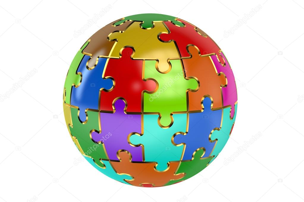 Color sphere puzzle Stock Photo by ©alexlmx 92675970
