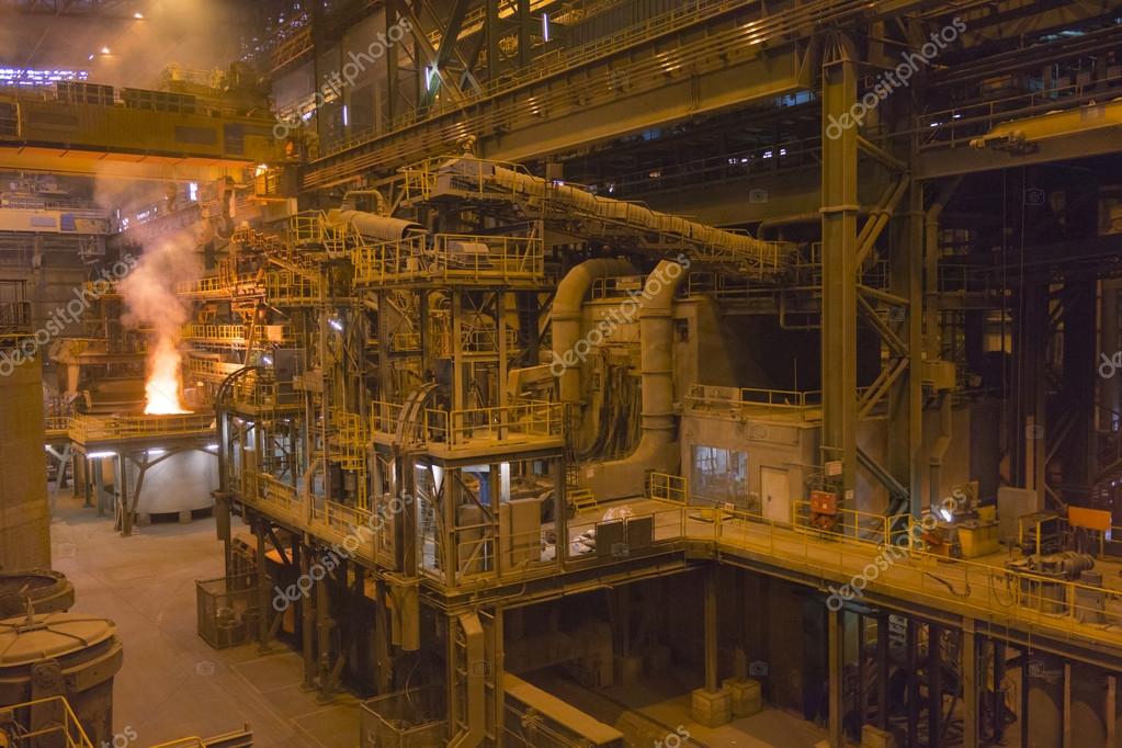 Metallurgical ladle in the workshop — Stock Photo © alexlmx #95073118