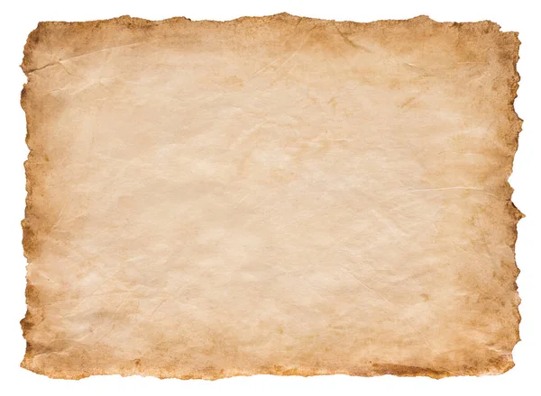Old Parchment Paper Sheet Vintage Aged Texture Isolated White ...