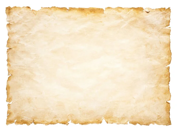 Hoja Papel Pergamino Viejo Envejecido Textura Aislada Sobre Fondo ...