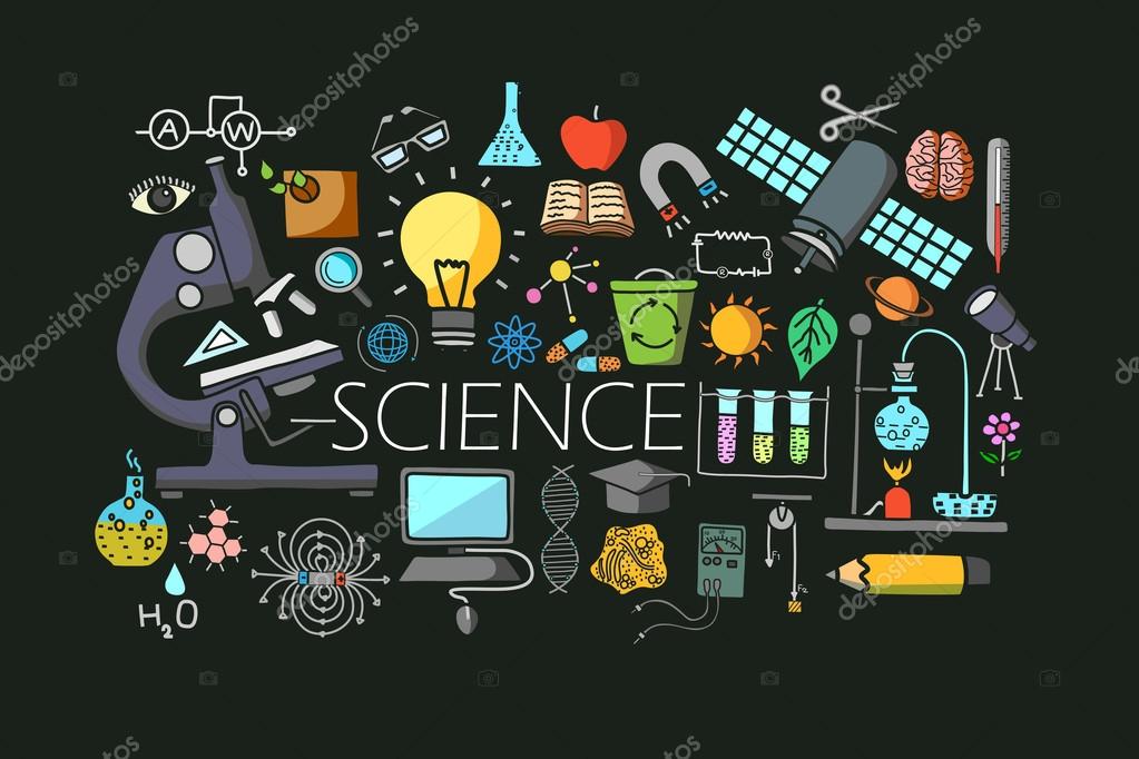 Flat line art design of Science concept Stock Vector Image by ...