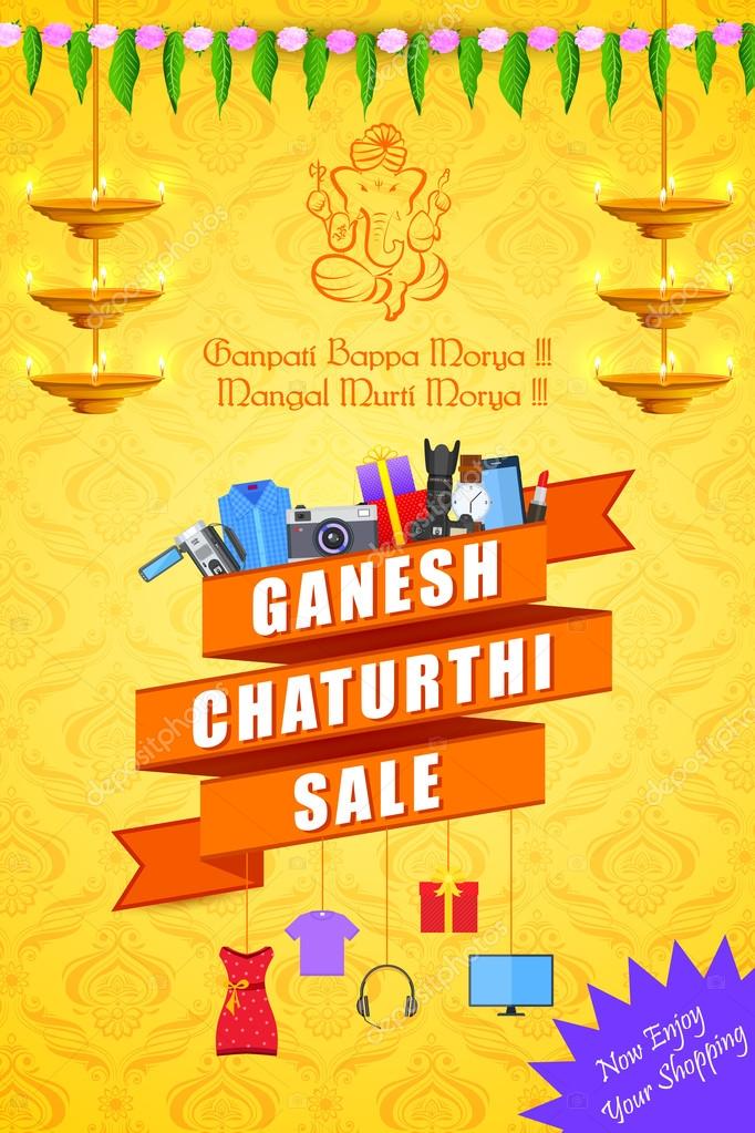 Happy Ganesh Chaturthi Sale offer Stock Vector Image by ©stockshoppe ...