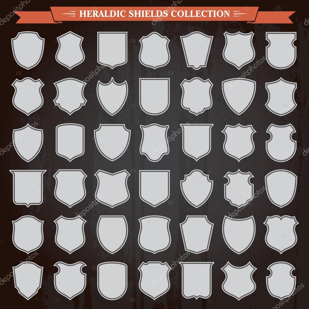 Heraldic shields silhouettes set — Stock Vector © digiselector #102376830 Heraldic shields silhouettes set — Stock Vector © digiselector #102376830