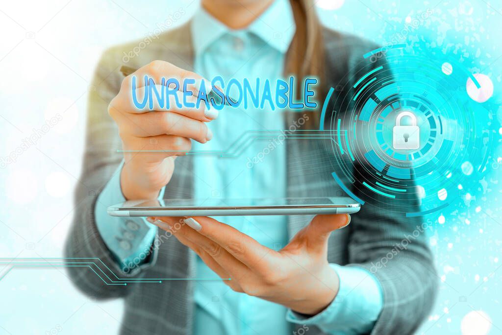 Escritura a mano escritura de texto irrazonable. Concepto significado ...