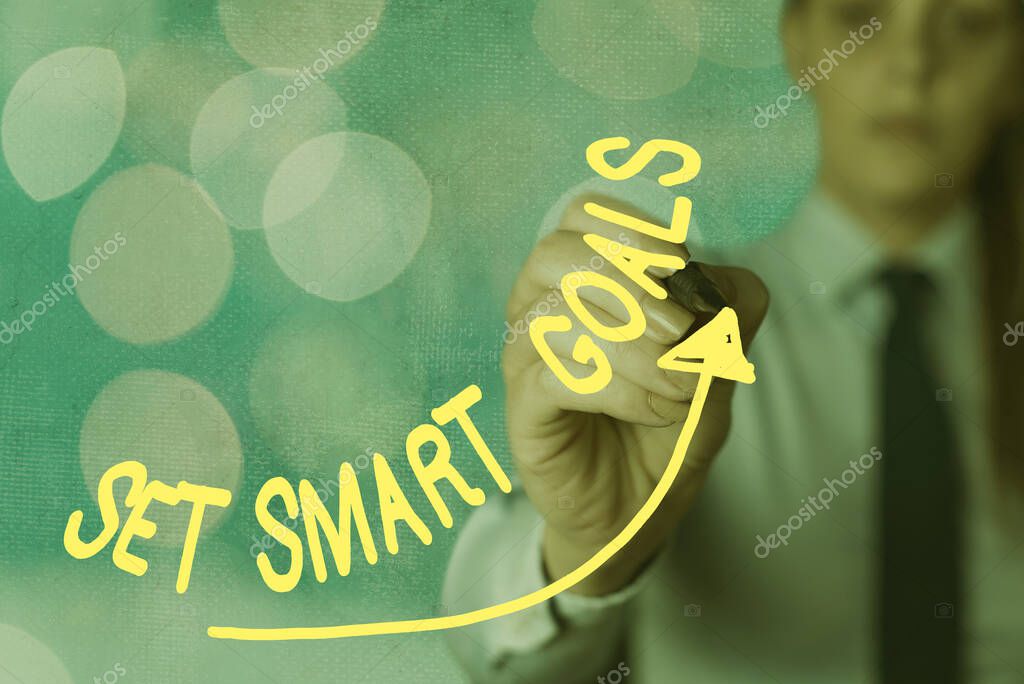 Escribir nota mostrando Establecer metas inteligentes. Fotografía de ...