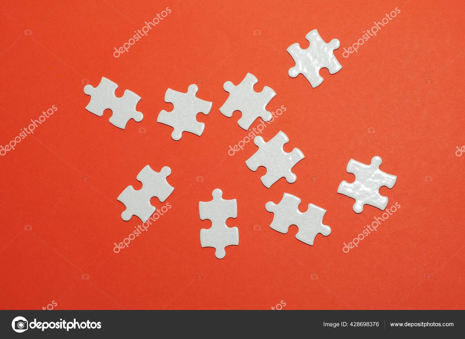 Pieces Jigsaw Puzzle Red Background Stock Photo by ©mdbakrih.gmail.com ...