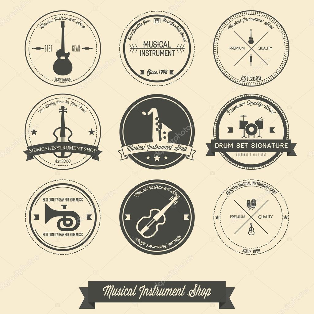 Musical Instrument Shop Vintage Label Stock Vector Image by ©ragakawaw ...