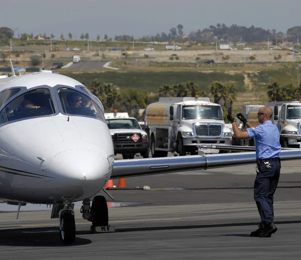 Leer Jet on the runway — Stock Photo © alancrosthwaite #71686381