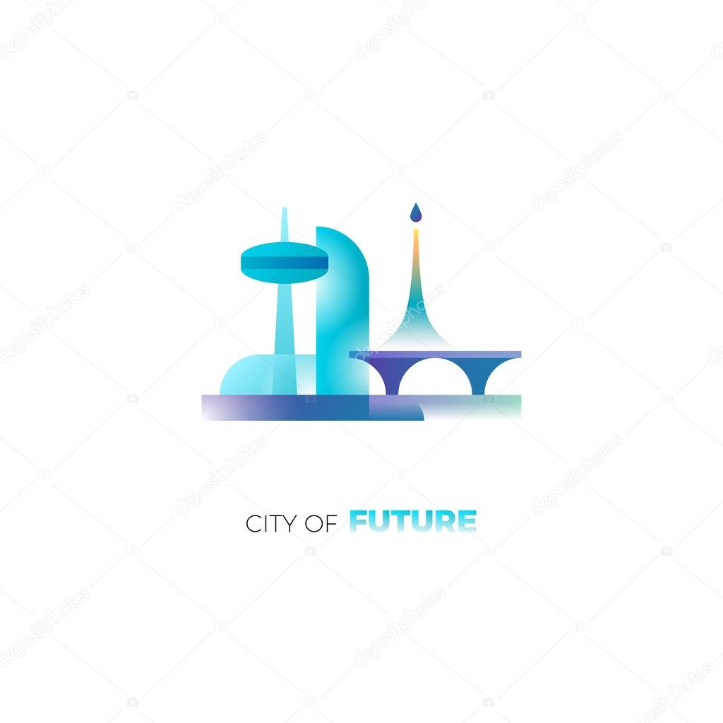 City of future concept. Building and construction company logo. Vector ...