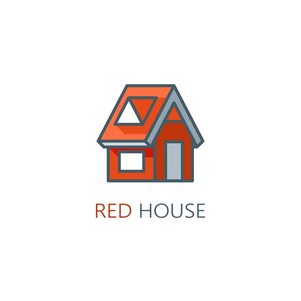 Vector line art logotype of wooden house. Abstract logo design for ...