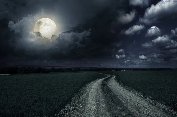 Moon over field Stock Photos, Royalty Free Moon over field Images ...