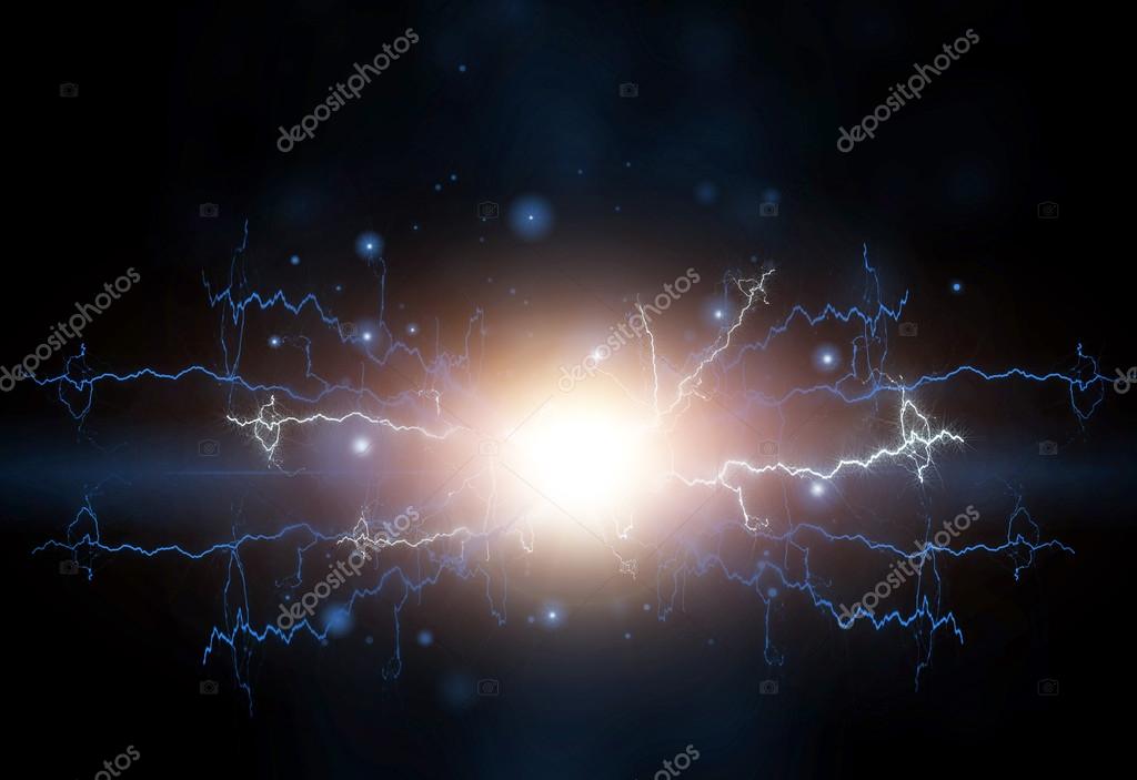 Abstract electric effect. Flash on a black background — Stock Photo ...