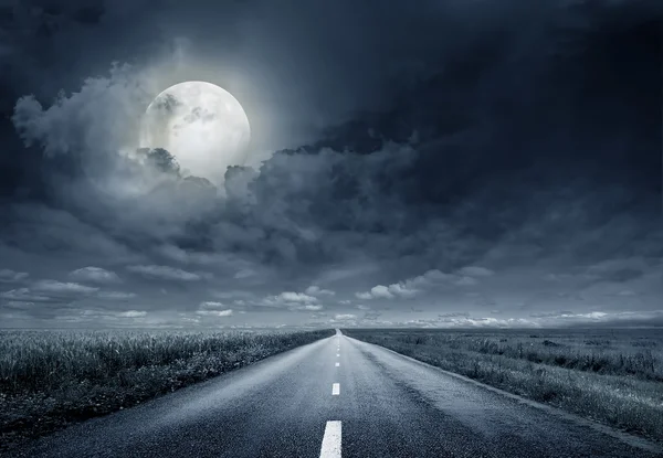 asphalt road night - Stock Image - Everypixel