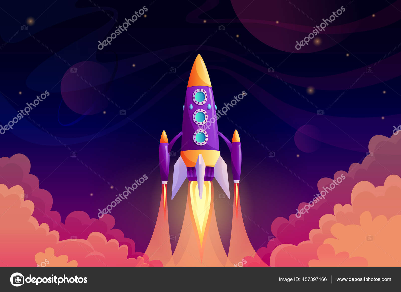 Cartoon Space Shuttle Launch