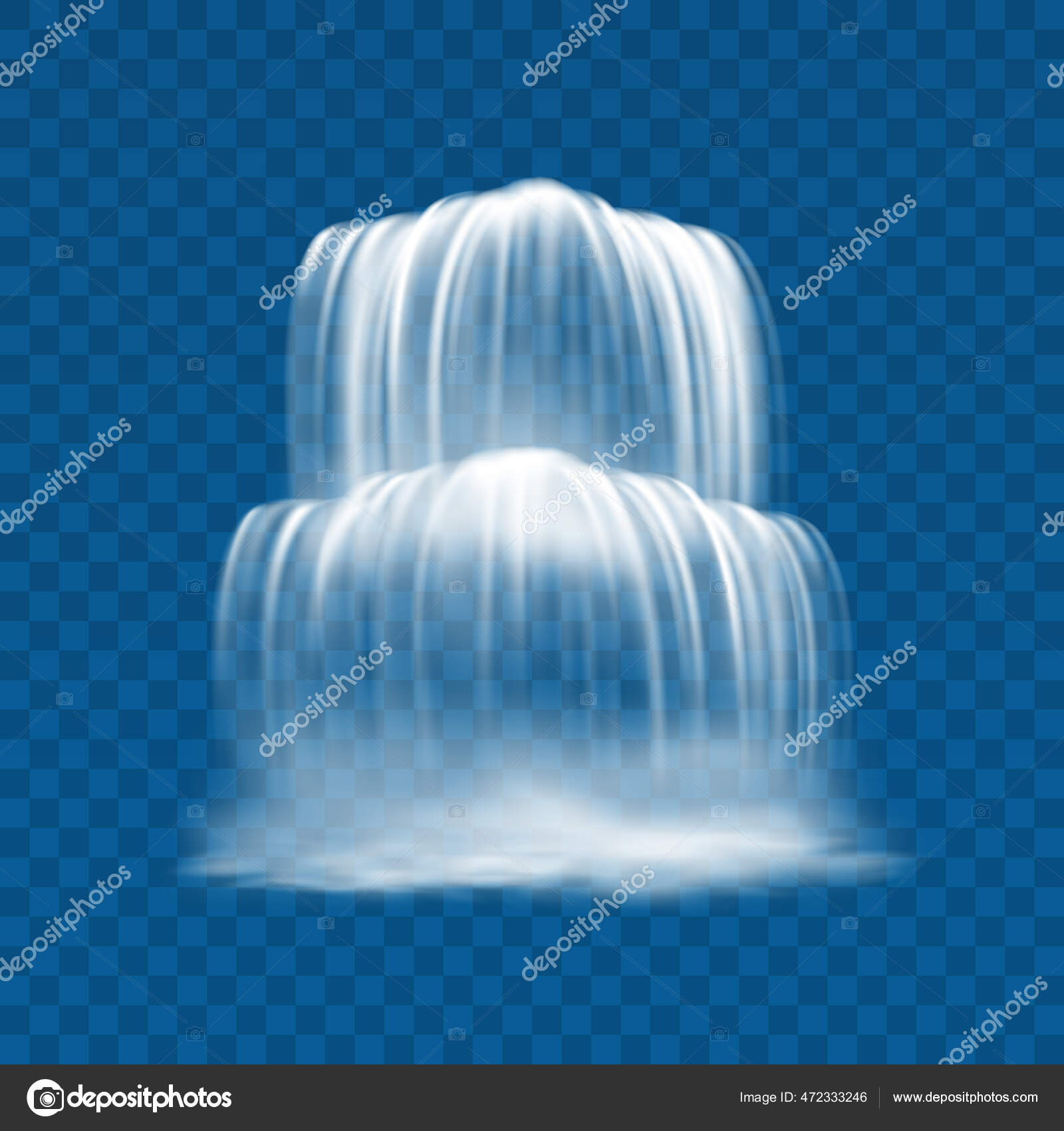 Streaming waterfall with rapids, water waterscape Stock Vector by ...