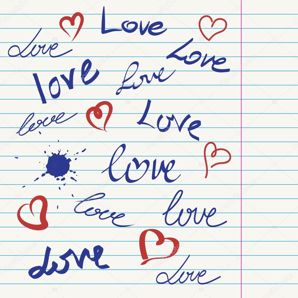 Romantic calligraphy background Stock Vector Image by ©NadyaJema #70830069