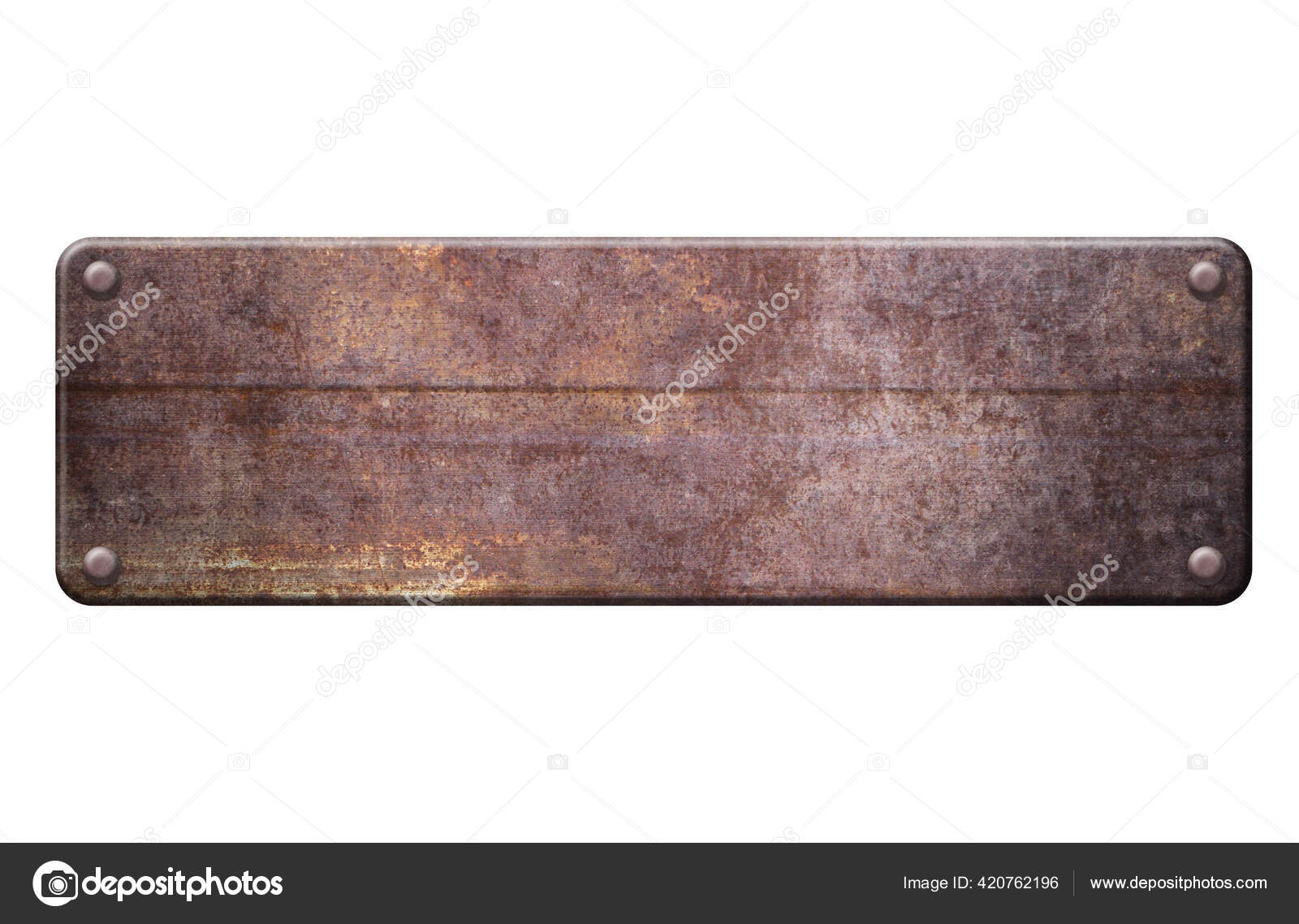 Rusted Metal Plate With Rivets