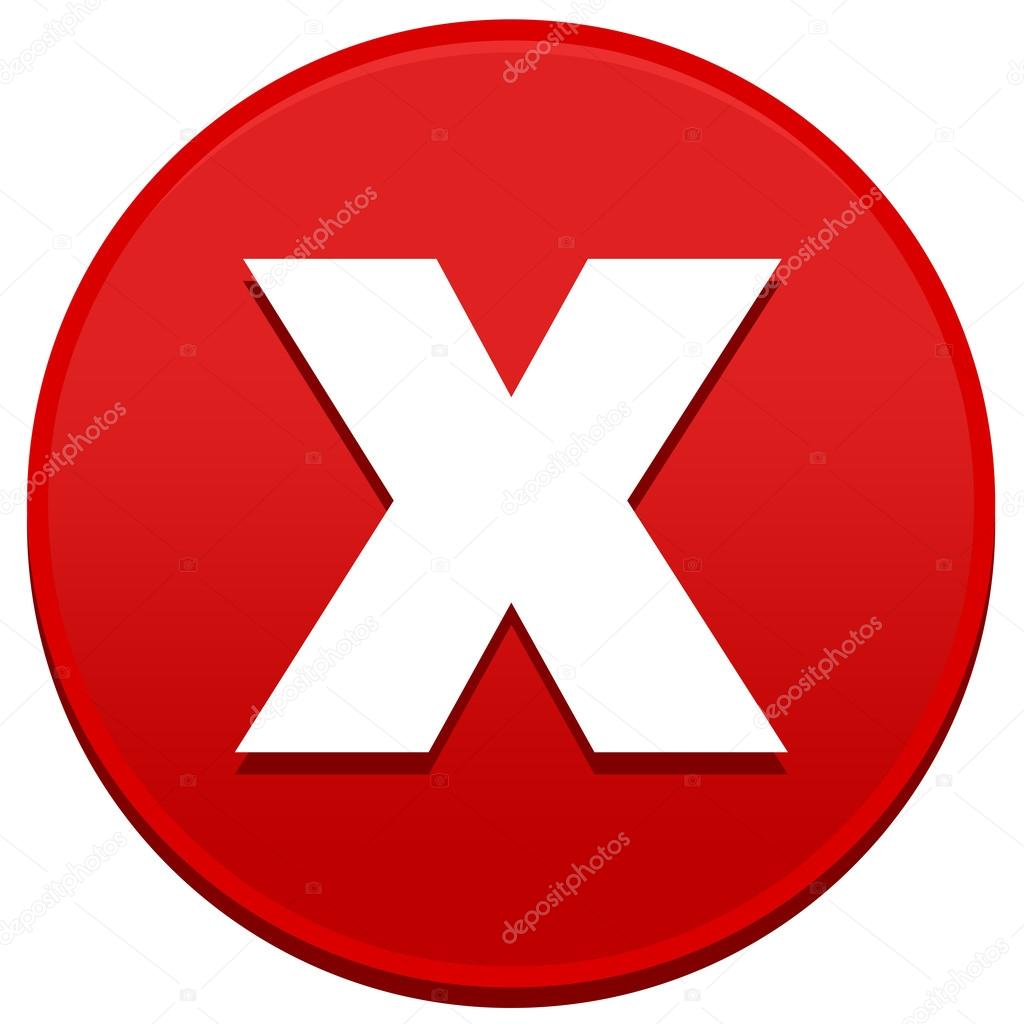 Botón X rojo grande — Foto de Stock #59246743 — Depositphotos