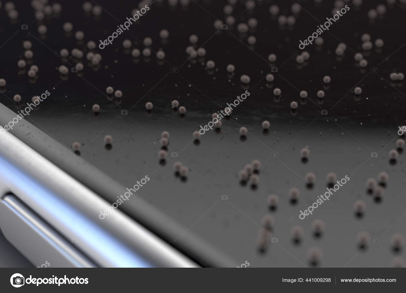 Concept Image Generic Smartphone Dirt Germ Virus Particles Resting ...