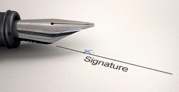 Signature X And Fountain Pen Stock Photo by ©albund 52532705
