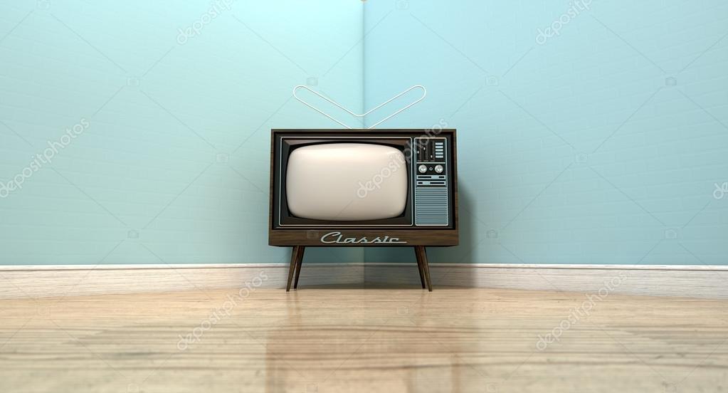 Old Classic Television In A Room — Stock Photo © albund #58542223