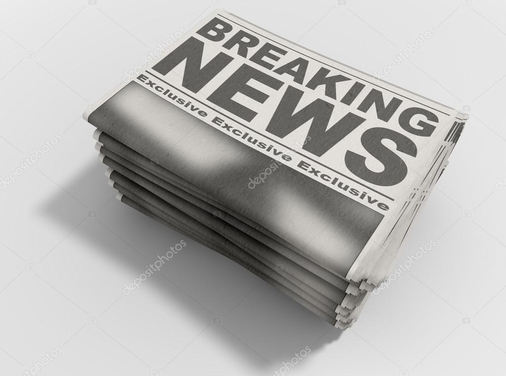Newspaper Stack Breaking News Stock Photo by ©albund 63938153