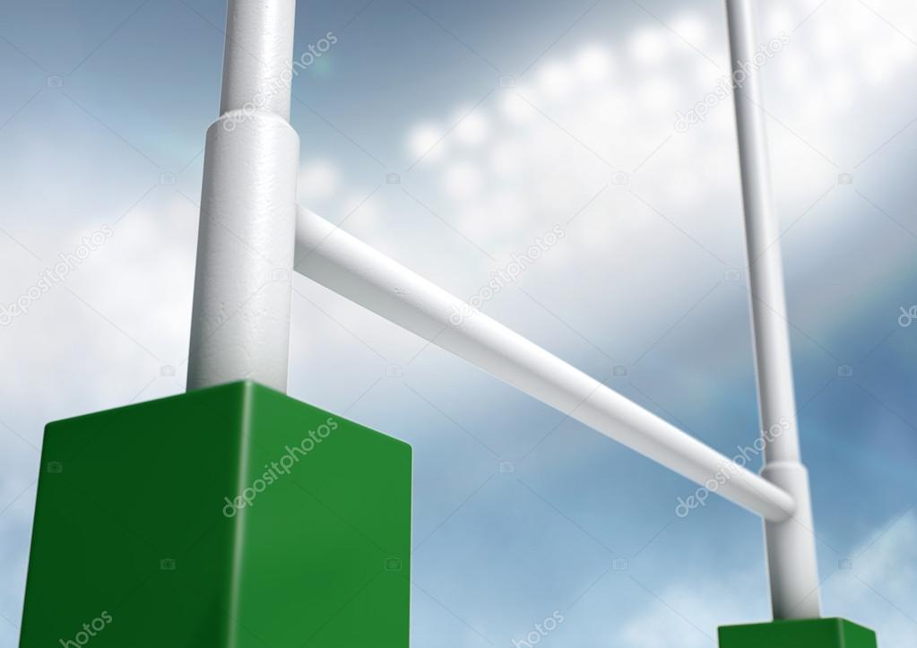 Rugby Posts Stadium Night — Stock Photo © albund #81866400
