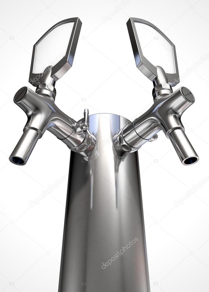 Beer Tap Dual Isolated — Stock Photo © albund #90827594