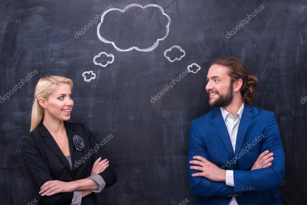 Bussines partners artners fully agree with each other Stock Photo by ...