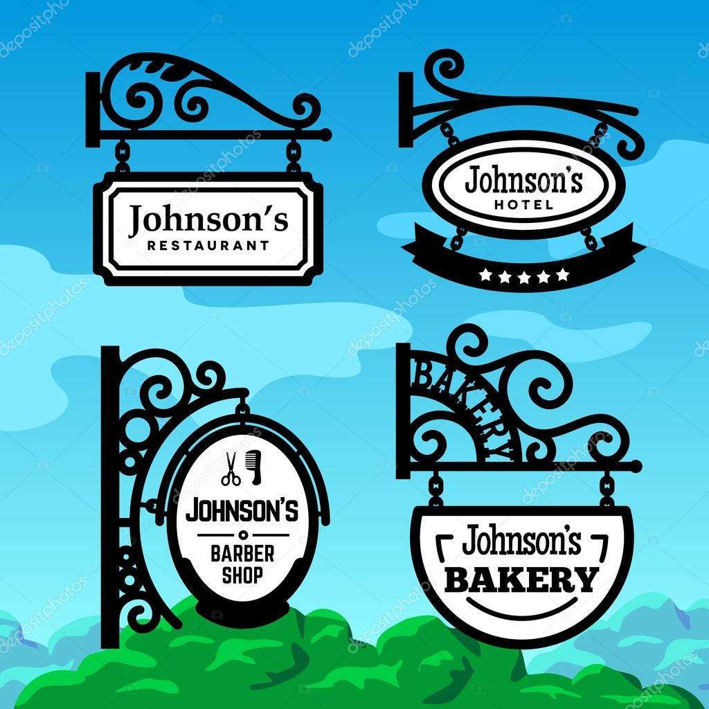 Old-fashioned Shop Signs Stock Vector Image by ©weit #101296520