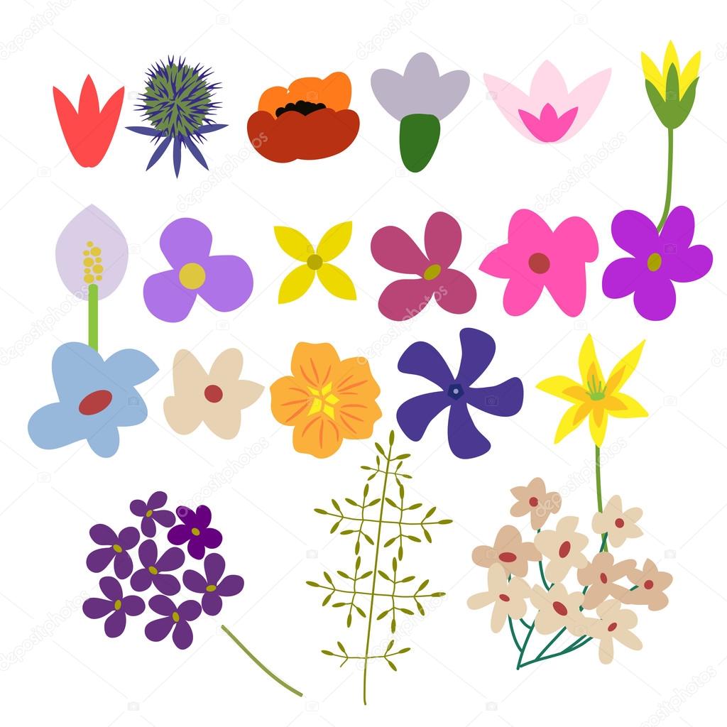 Flores vector conjunto Vector de stock por ©elyomys 114425636