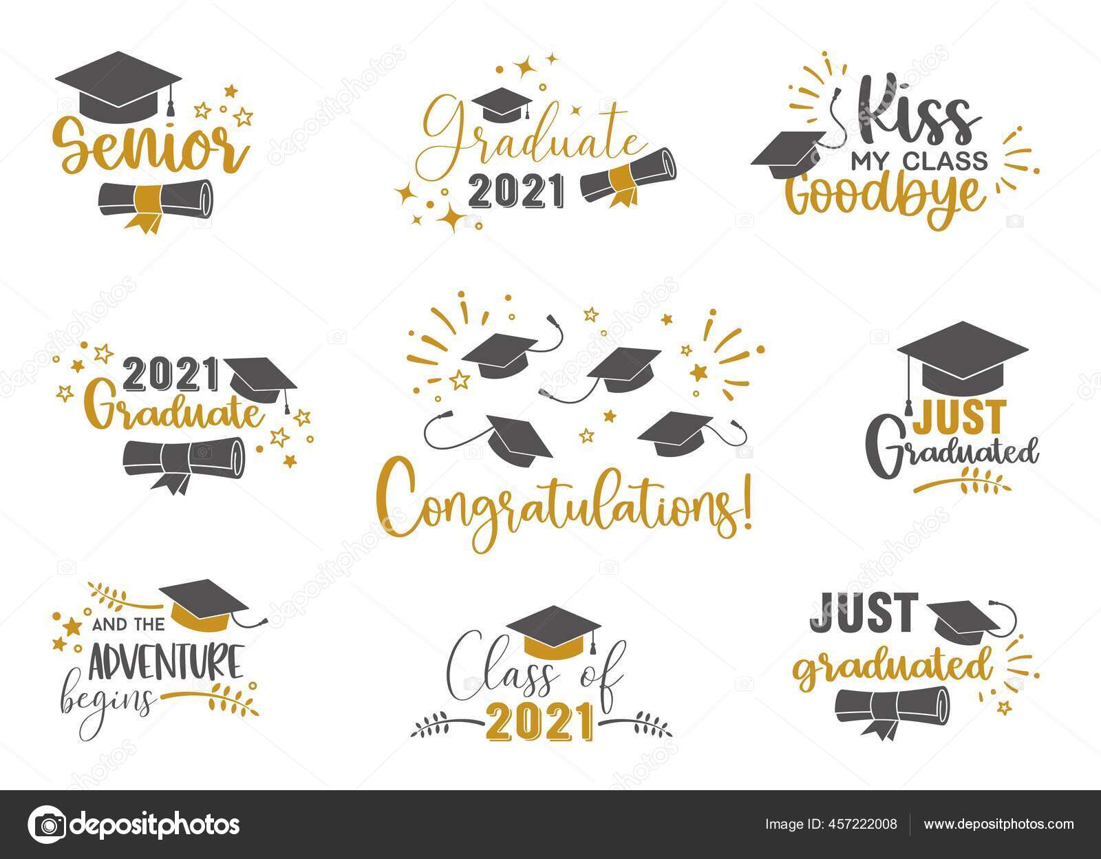 Graduation congratulations at school, university or college . Trendy ...