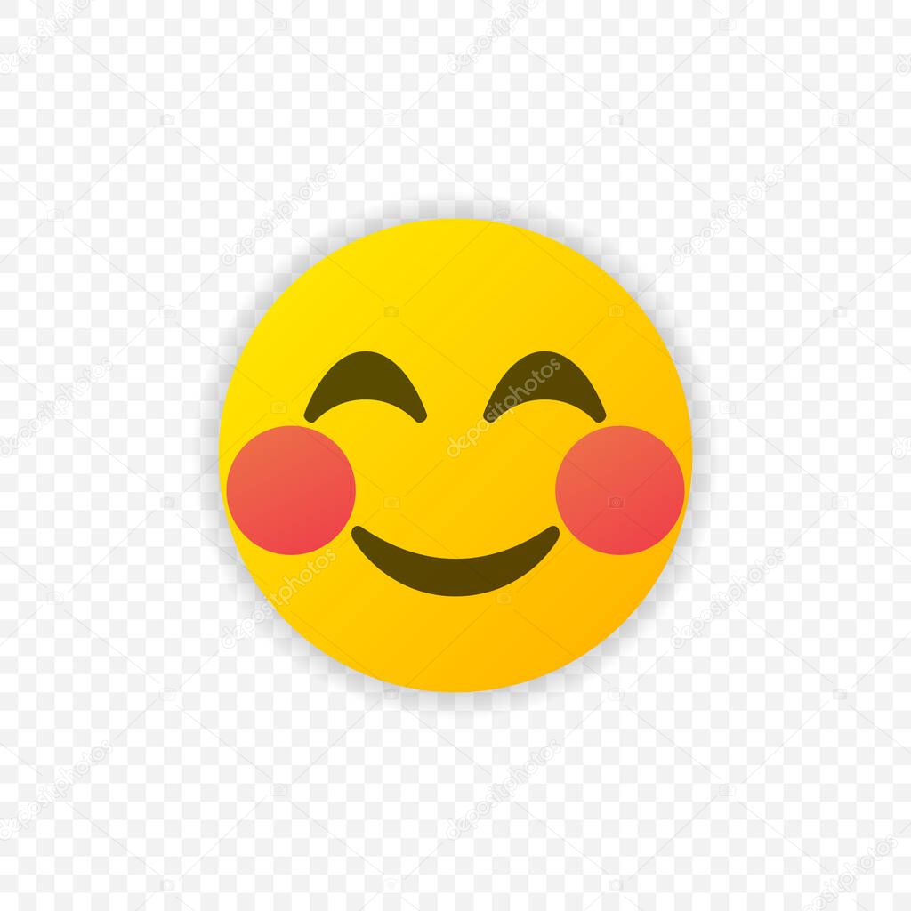 Emoji tímido vector facial aislado. Emoticon cara tímida para el sitio ...