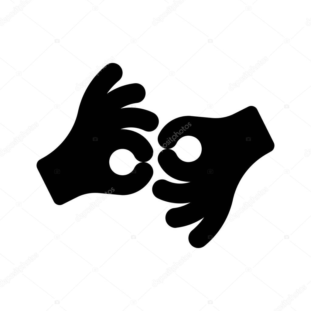 Lenguaje de signos que interpreta icono vectorial. Símbolo de mano de ...