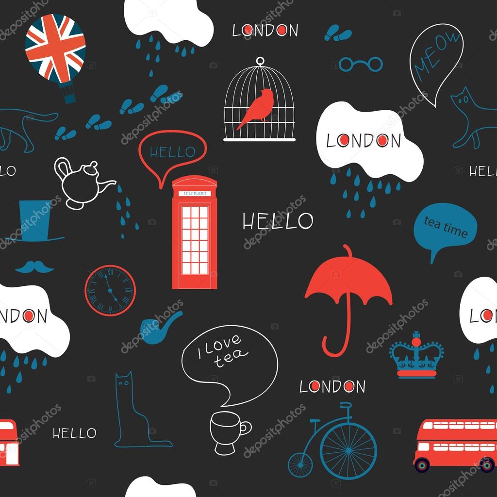 Hand drawn english pattern Stock Vector Image by ©yuyula #66502029