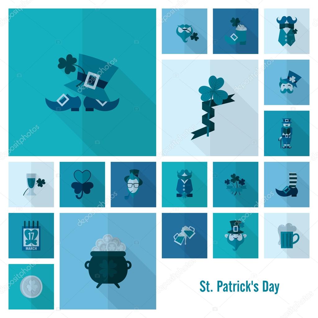 Saint Patricks Day Icon Set Stock Vector by ©HelenStock 107840732