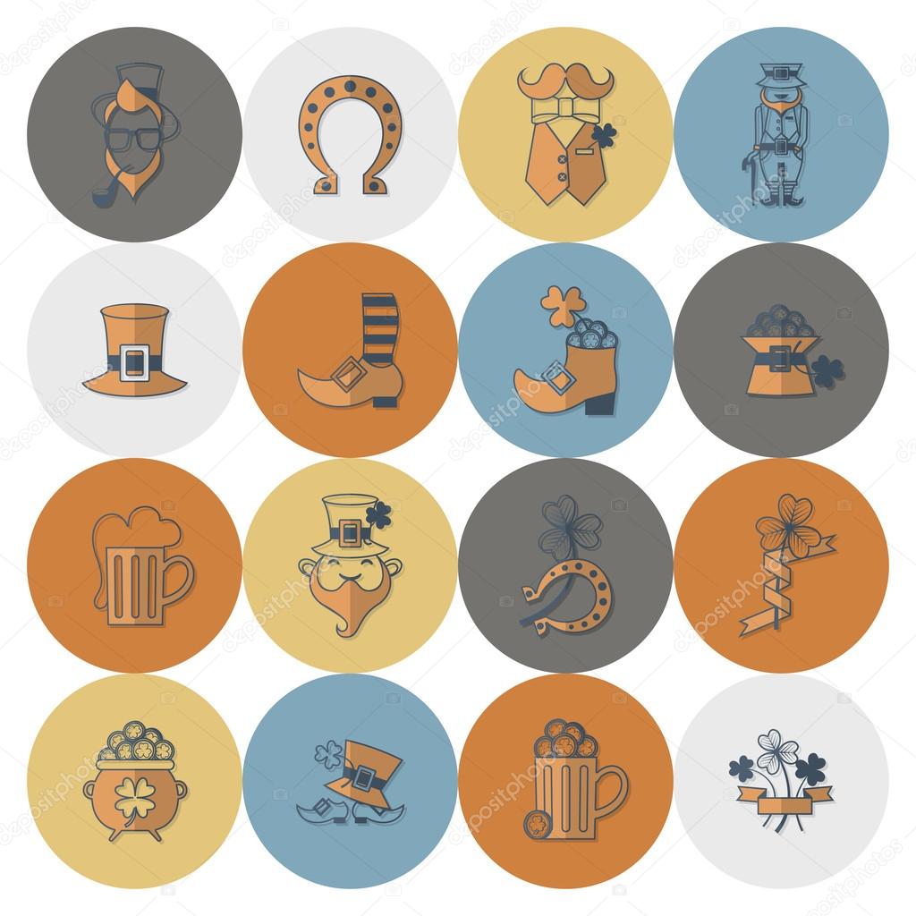 Saint Patricks Day Icon Set Stock Vector by ©HelenStock 107841638