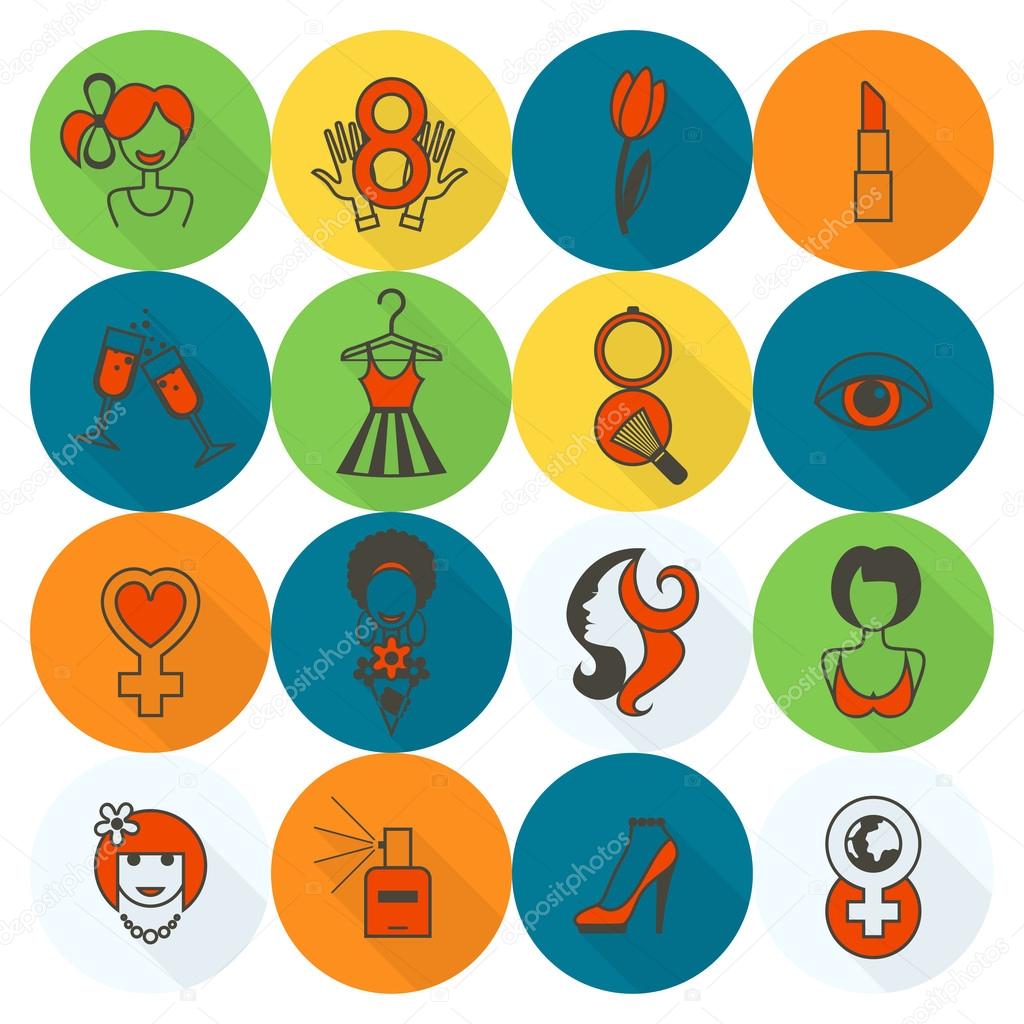 Womans Day Icon Set Stock Vector by ©HelenStock 64663201