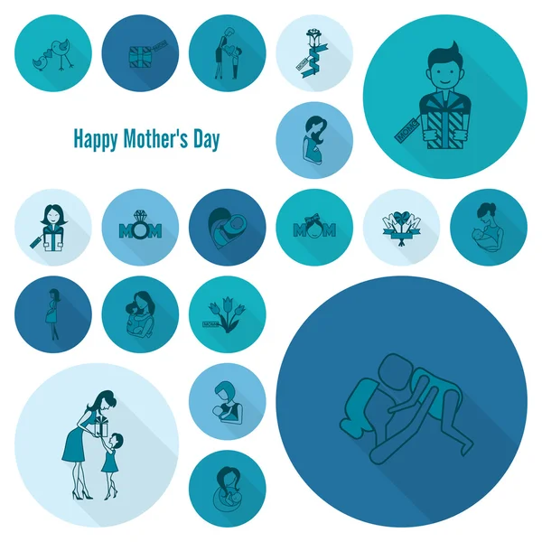 Happy Mothers Day Icons Stock Vector by ©HelenStock 90766394