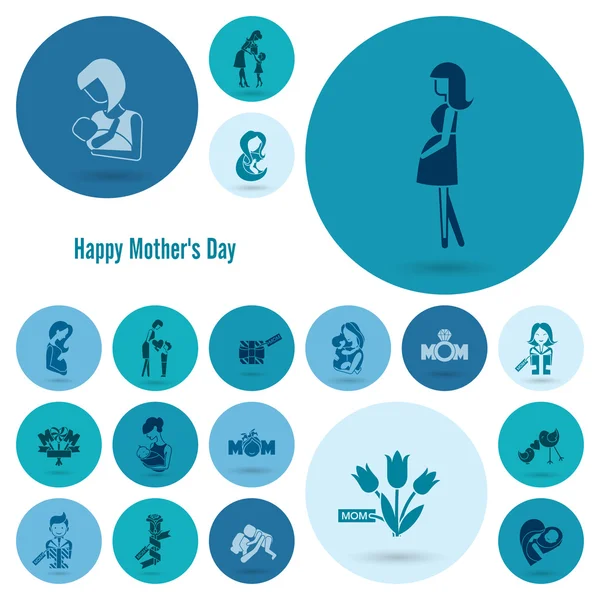 Happy Mothers Day Icons Stock Vector by ©HelenStock 86796168