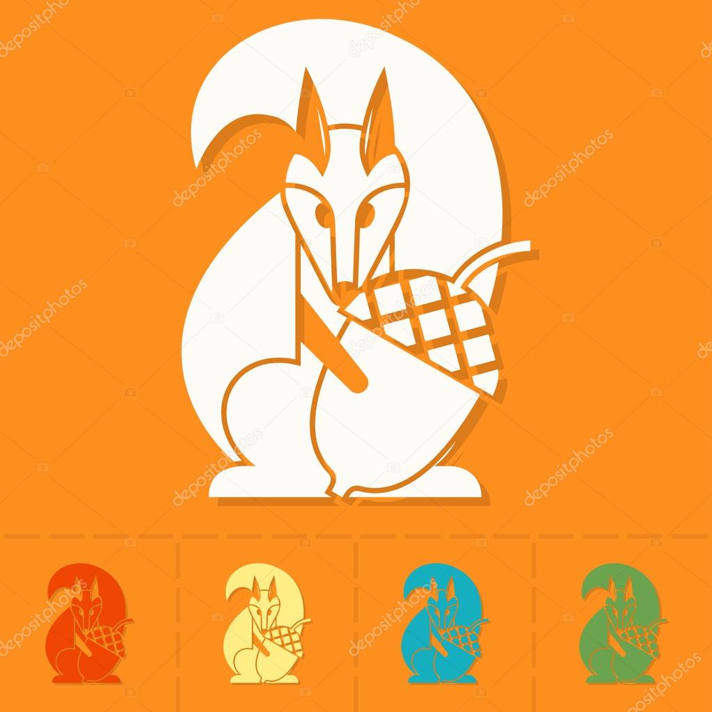 Squirrel Holding Acorn — Stock Vector © HelenStock #80848482 Squirrel Holding Acorn — Stock Vector © HelenStock #80848482